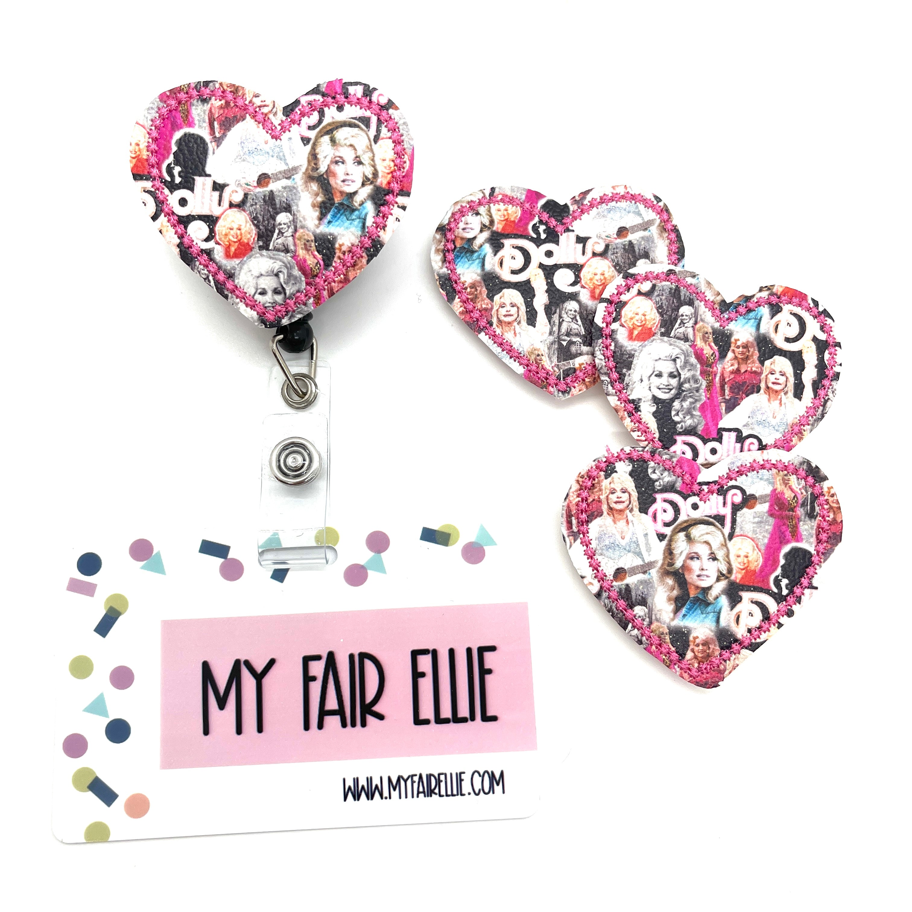 Dolly Music Printed Heart // Badge Buddy – My Fair Ellie