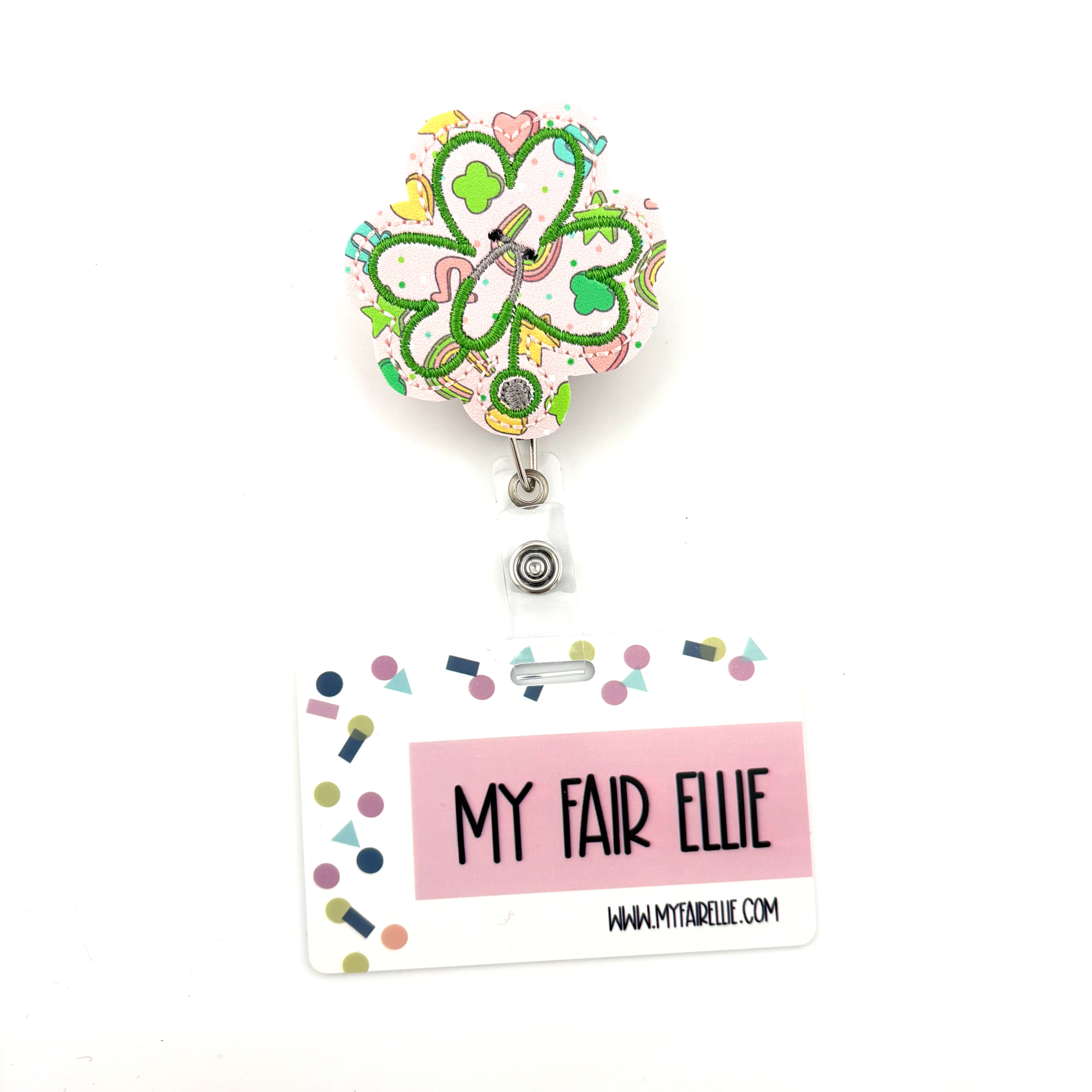 Charm Print Clover Stethoscope // Badge Buddy – My Fair Ellie