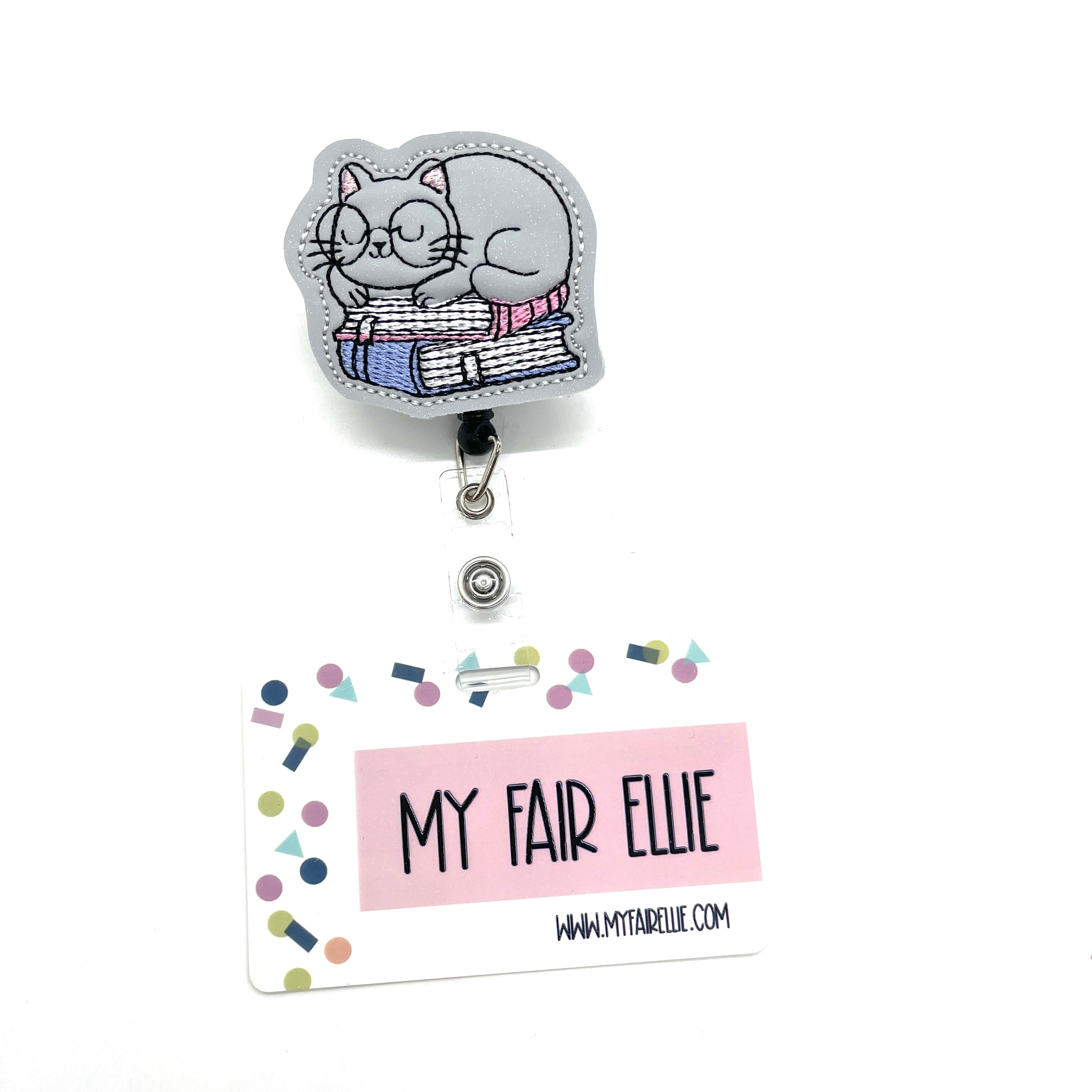 Cat on Books // Library Cat // Badge Buddy – My Fair Ellie