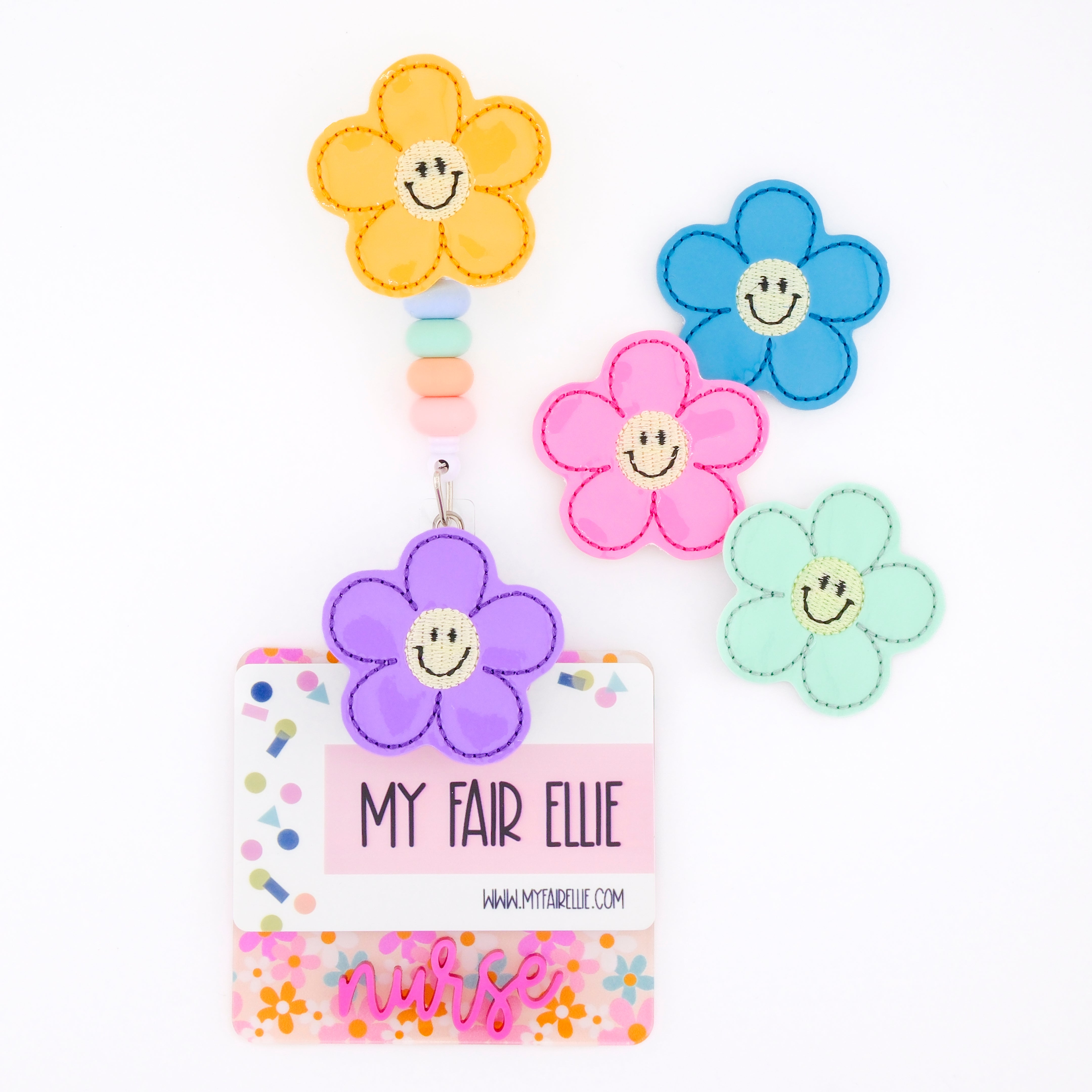 Colorful Smile Daisy Flower // Badge Buddy – My Fair Ellie