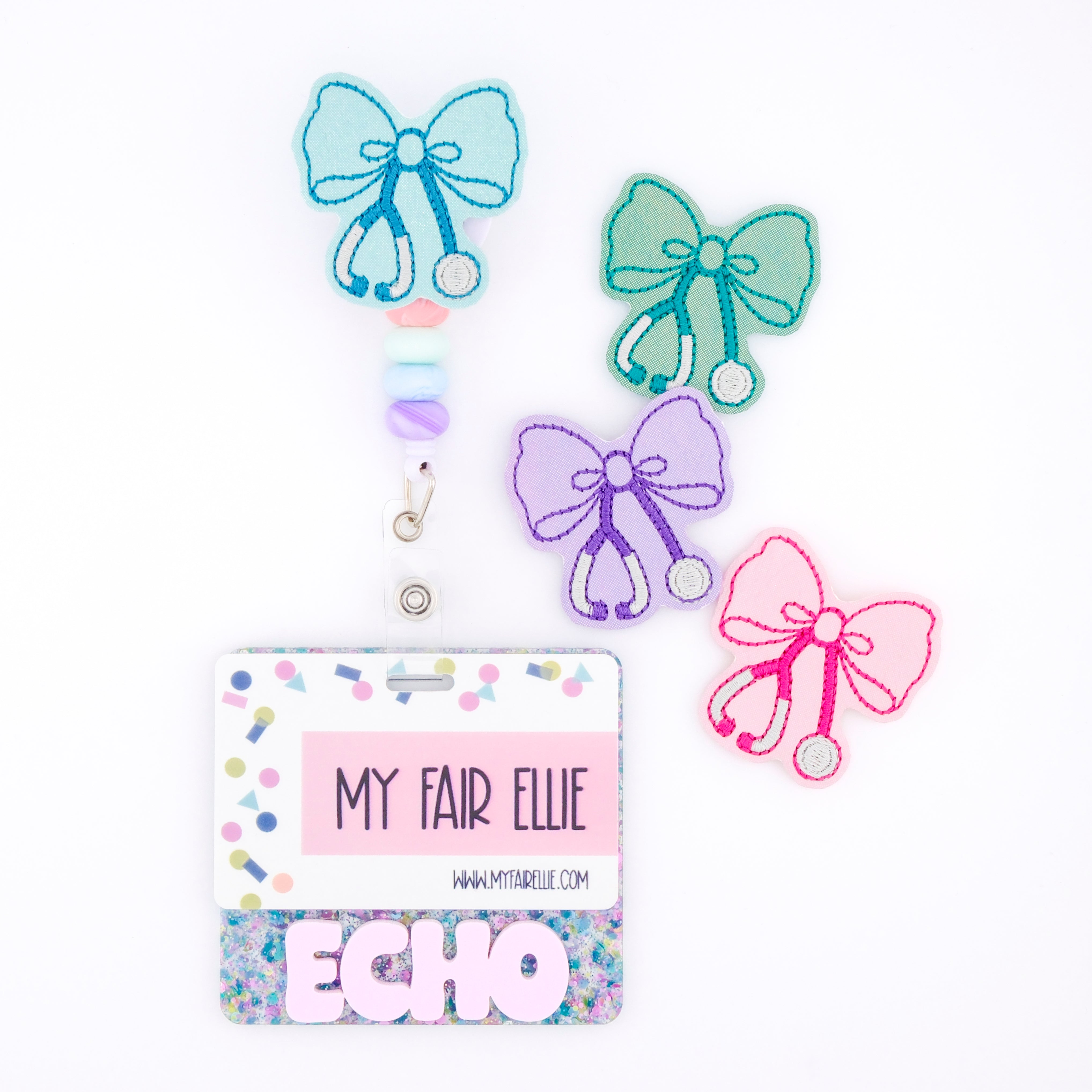 Iridescent Stethoscope Bows // Badge Buddy – My Fair Ellie
