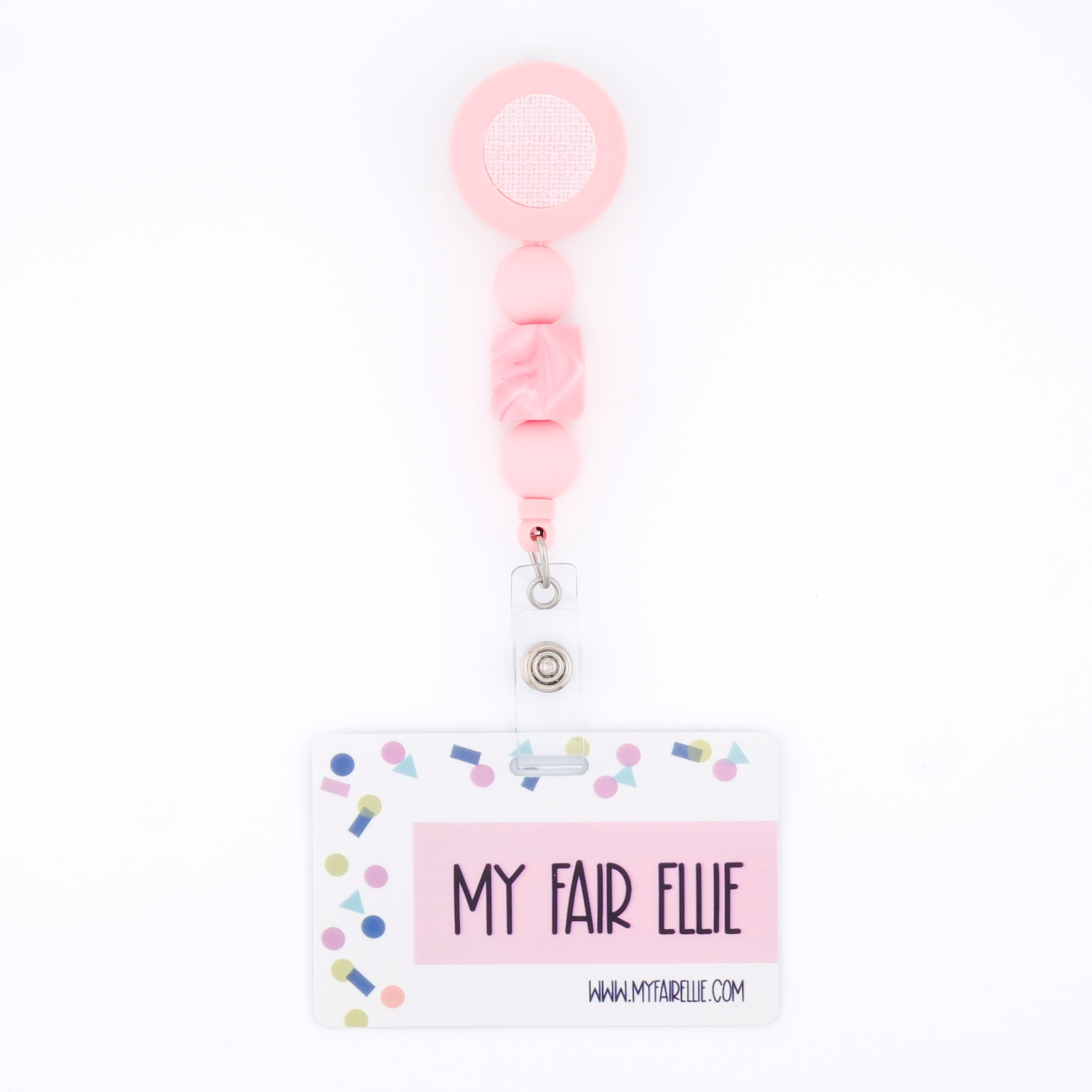Round Pink/Marble Pink Geo/Round Pink Bead Reel ONLY! // Pink Badge Re ...