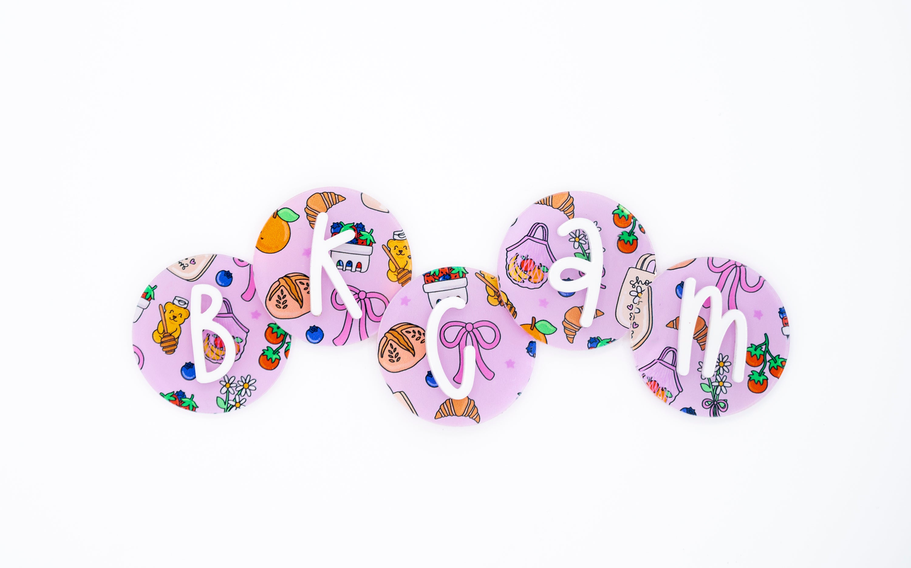 Farmer's Market Monogram Buddy // Acrylic Badge Buddy – My Fair Ellie