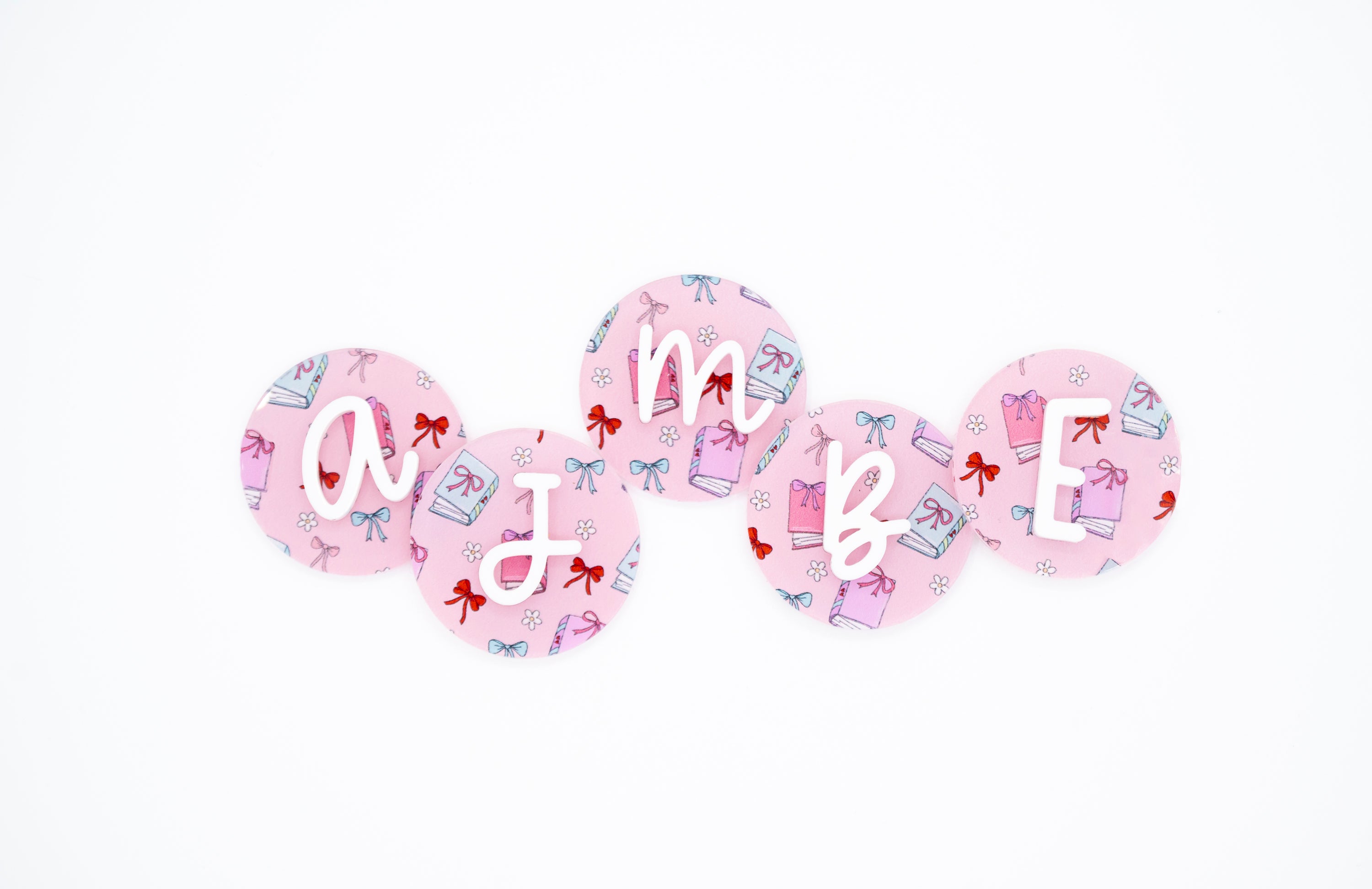 Books & Bows Monogram Buddy // Acrylic Badge Buddy – My Fair Ellie