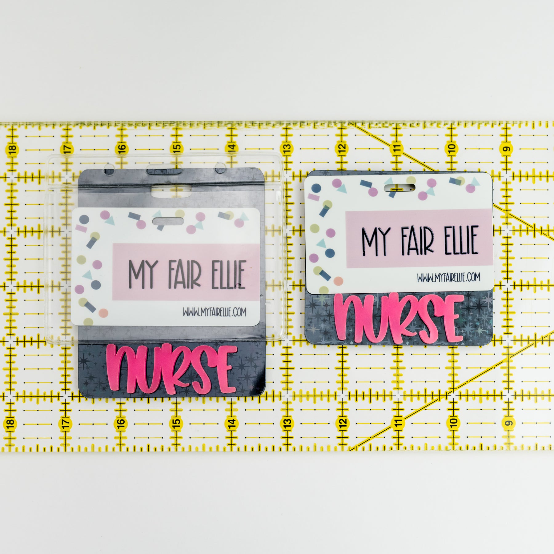 Lab Print Backer with White Peachy Font // Badge Backer // 2-4 Week Tu ...