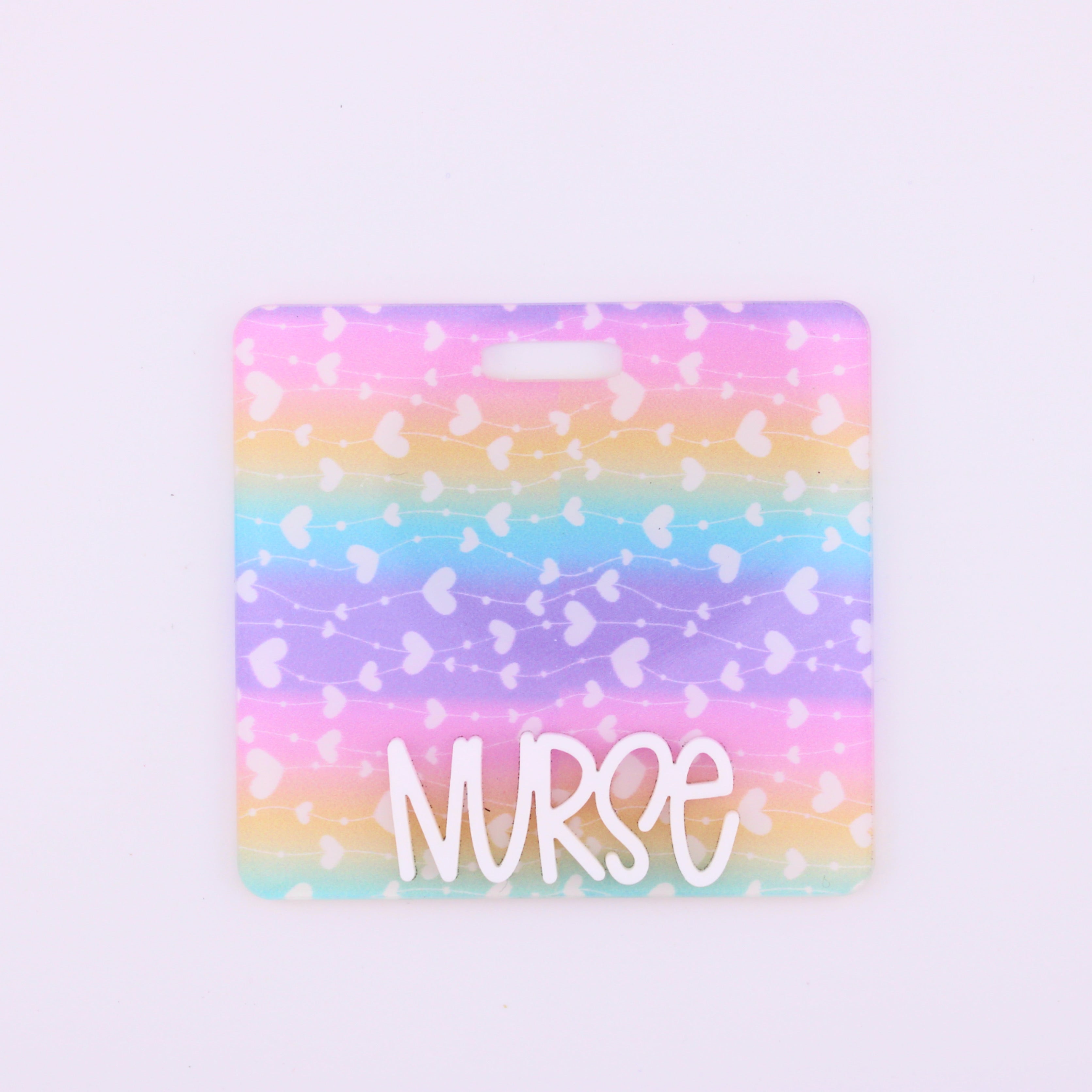 Rainbow Love Trail with White Karoline Text // Badge Backer // 2-4 Wee ...