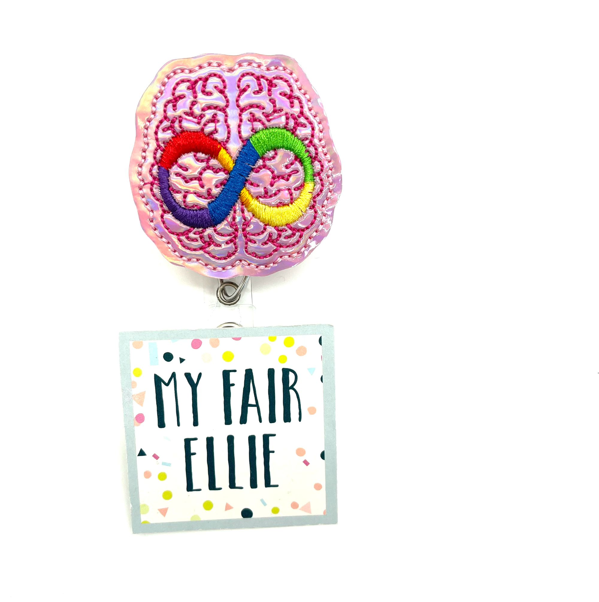 Brain w/ Neurodiversity Symbol // Autism // ADD ADHD // Badge Buddy ...